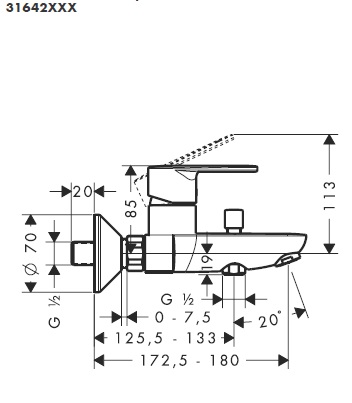 Hansgrohe Egykaros kádcsaptelep, króm 31642000 - Kádkirály.hu - Akciós ...