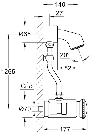 Grohe Contromix Public önelzáró zuhanycsaptelep kplt. (36117000 ...