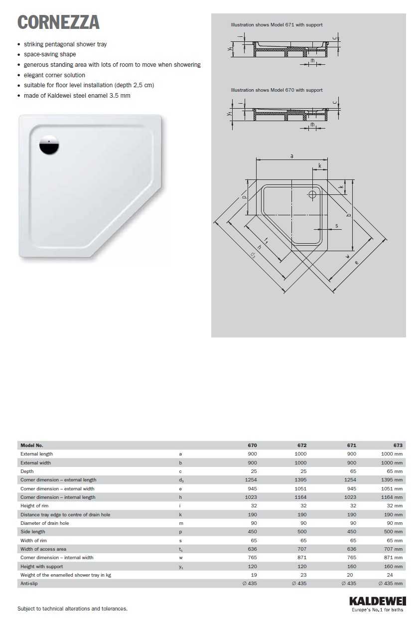 Kaldewei Cornezza zuhanytálca (láb külön) 670-1 90x90x2,5 - Kádkirály ...