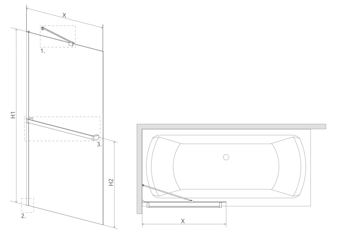 Radaway Idea PNJ 70x150 fix kádparaván törölközőtartóval - Kádkirály.hu ...
